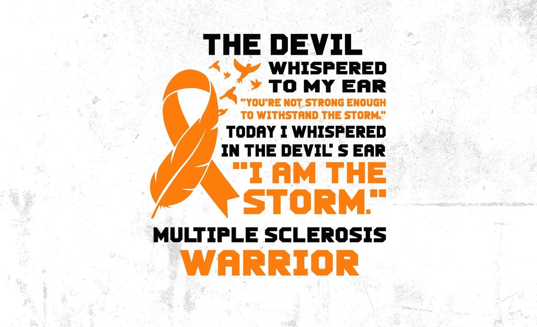 Multiple Sclerosis Warrior Svg: Orange Ribbon Awareness (digital ...