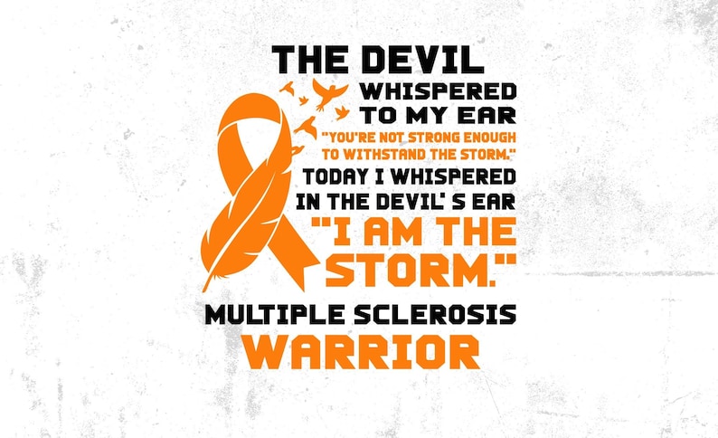 Multiple Sclerosis Warrior Svg: Orange Ribbon Awareness (digital ...