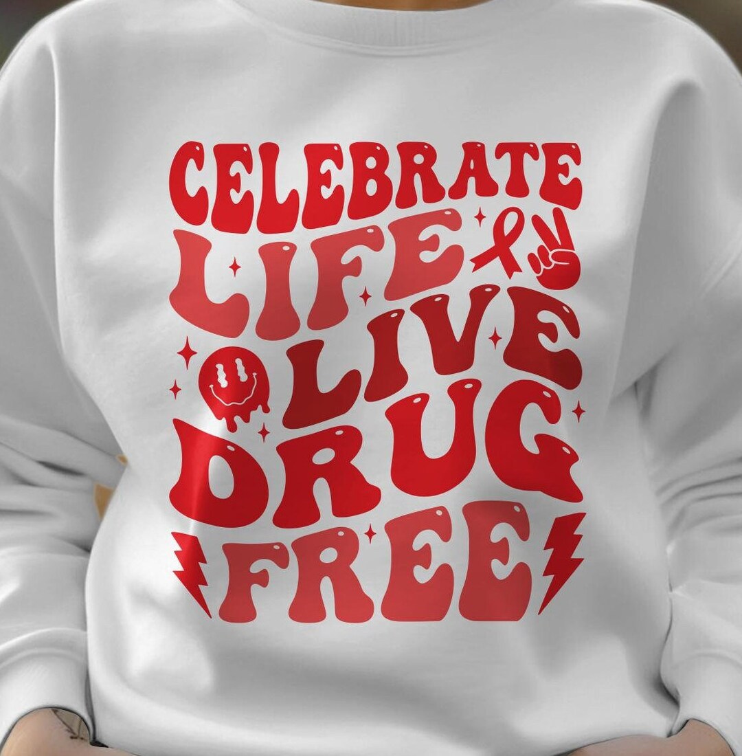 Retro Red Ribbon Week Svg Png, Celebrate Life Live Drug Free Svg, Drug ...