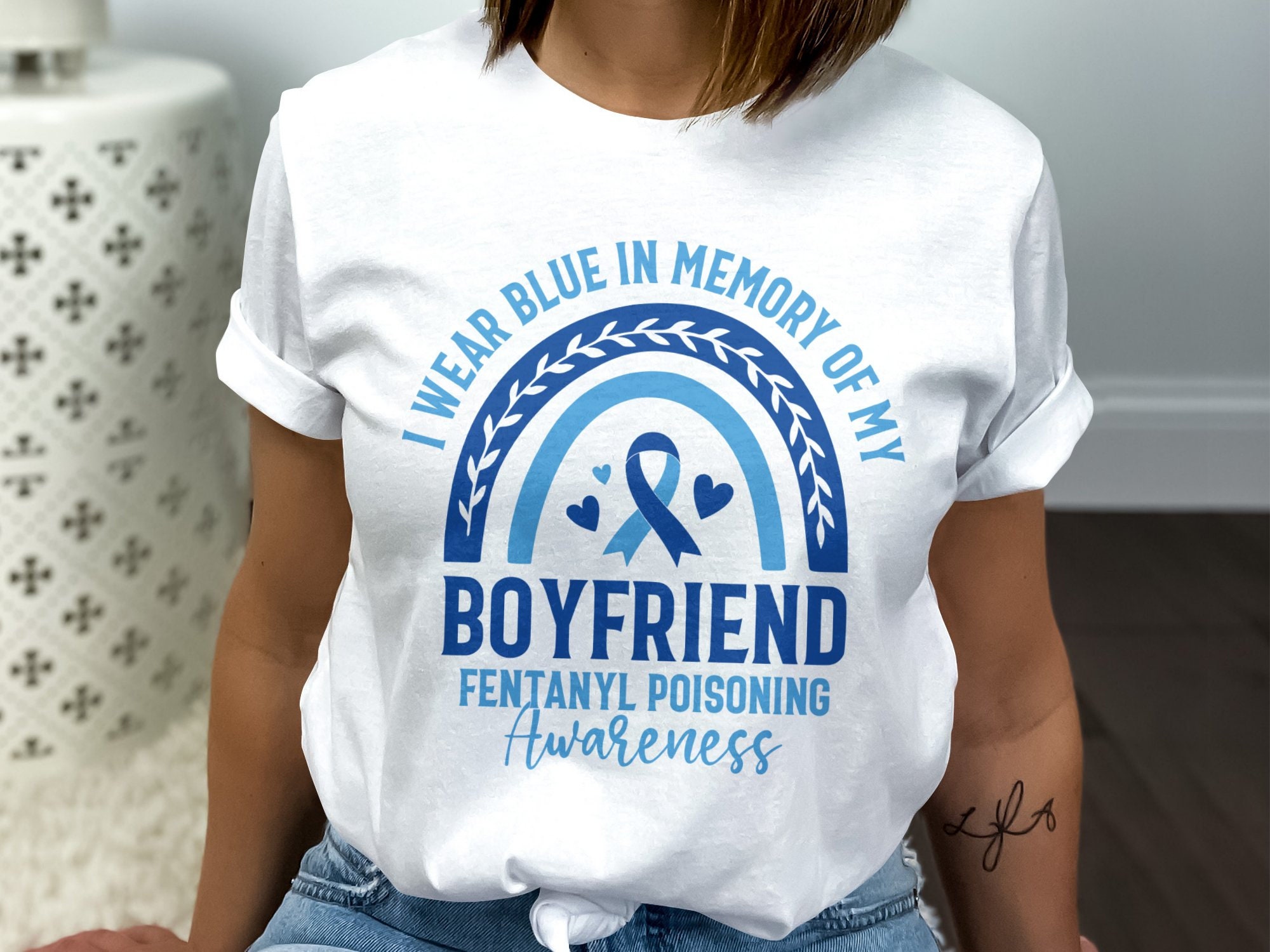 Fentanyl Poisoning Awareness Svg Png I Wear Blue in Memory of - Etsy