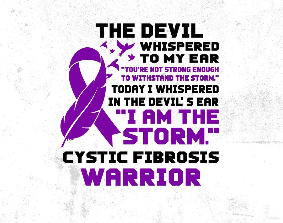 Cystic Fibrosis Warrior Purple Ribbon Svg Png: CF Awareness (digital ...