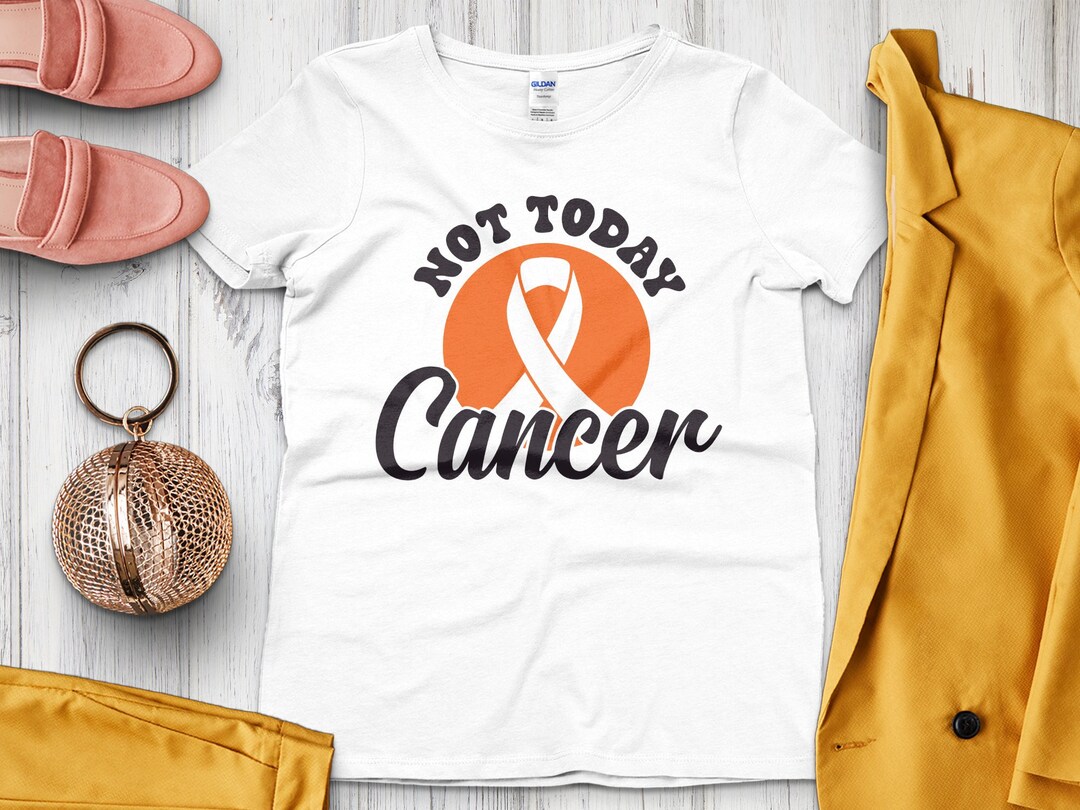 Not Today Cancer Svg Png, Orange Ribbon Svg, Leukemia Awareness Svg ...