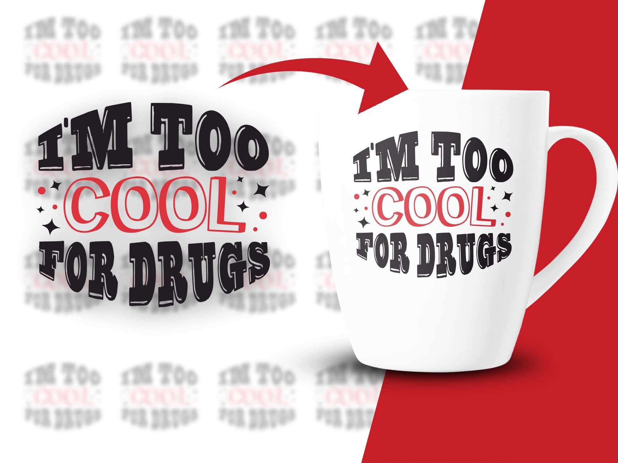 Red Ribbon Week Svg Png, I'm Too Cool for Drugs Svg, Drug Free Svg, Red ...