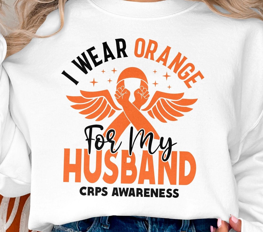 I Wear Orange for My Husband Svg, CRPS Awareness Svg Png, Orange Ribbon ...