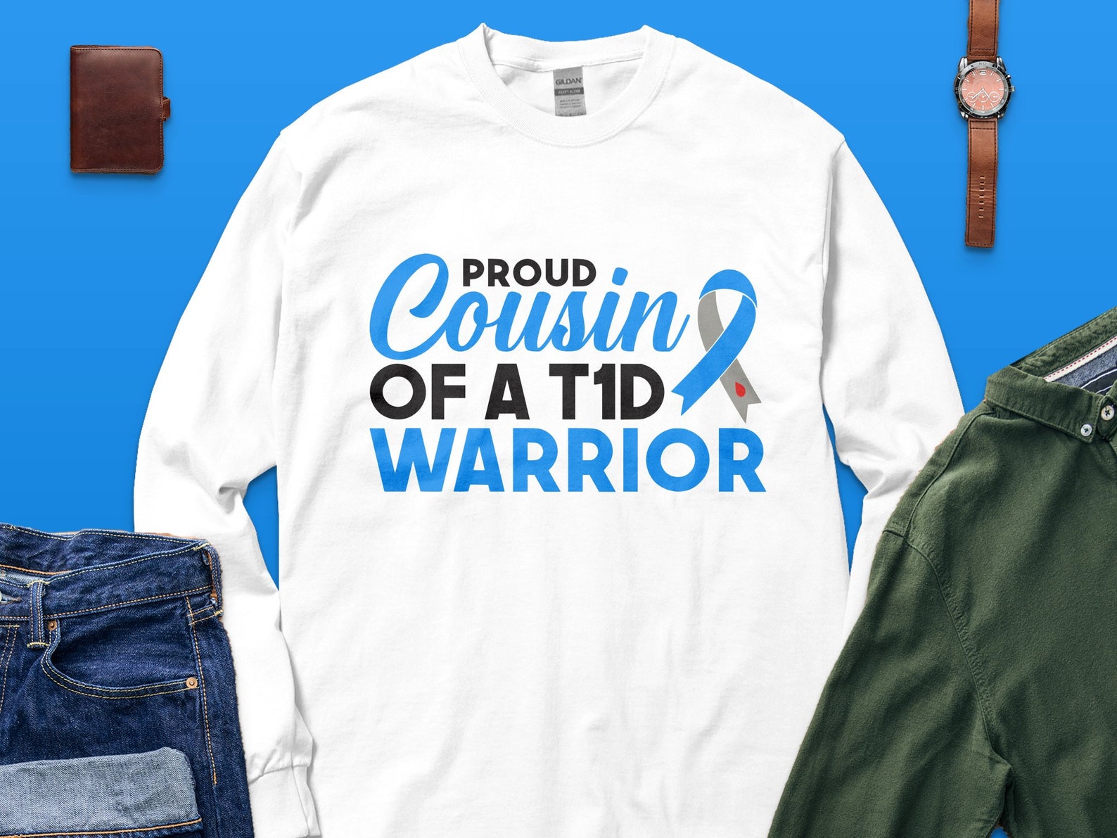 Proud Cousin of a T1d Warrior Svg, Diabetes Awareness Svg Png, Blue ...