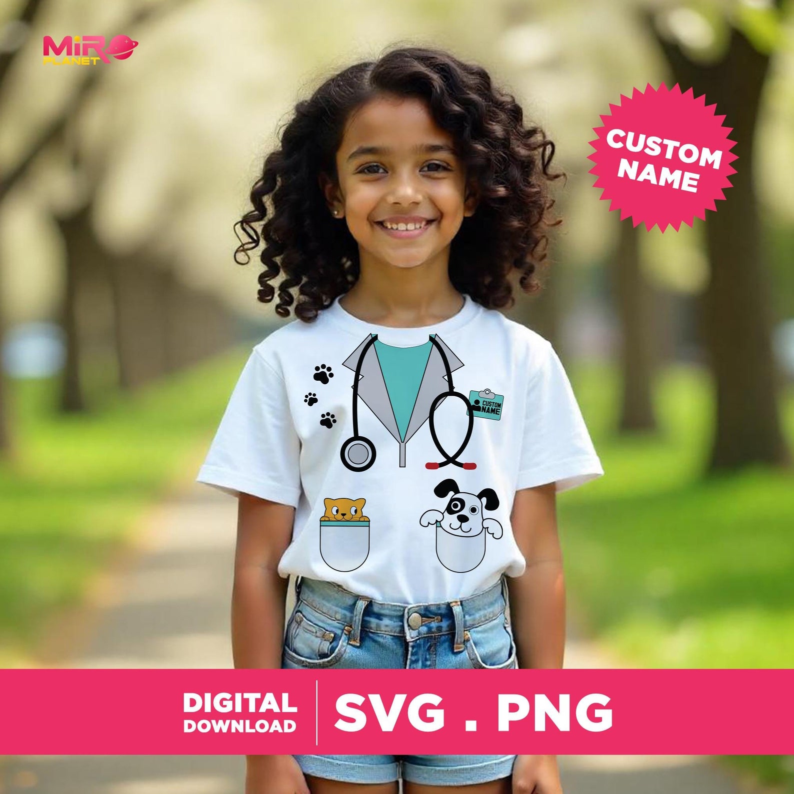 Personalized Veterinarian Costume SVG: Kids Lab Coat Design (digital ...