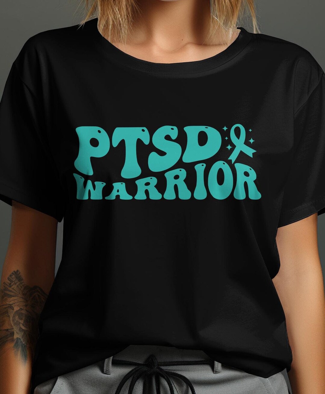 PTSD Warrior Svg, PTSD Awareness Svg Png, Teal Ribbon Post-traumatic ...