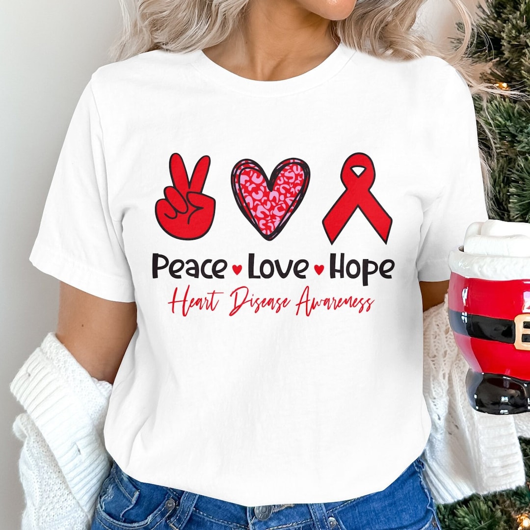 Heart Disease Awareness Png Svg, Peace Love Hope Heart Disease ...