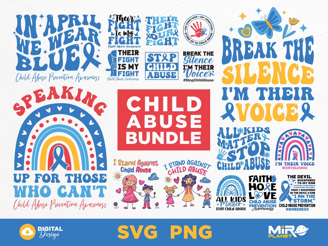 Child Abuse Prevention Awareness Svg Png Bundle, Child Abuse Svg Files, Stop Child Abuse Png ...