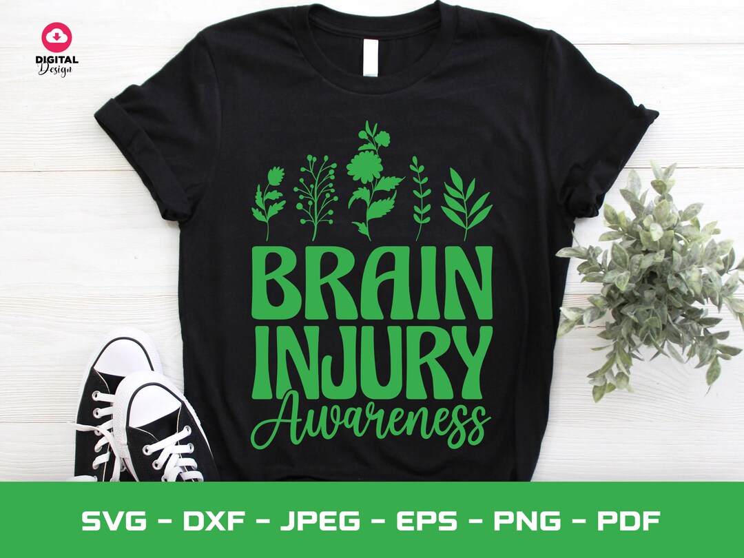 Brain Injury Awareness Svg, Brain Injury Svg Png, Green Ribbon Svg, Non ...