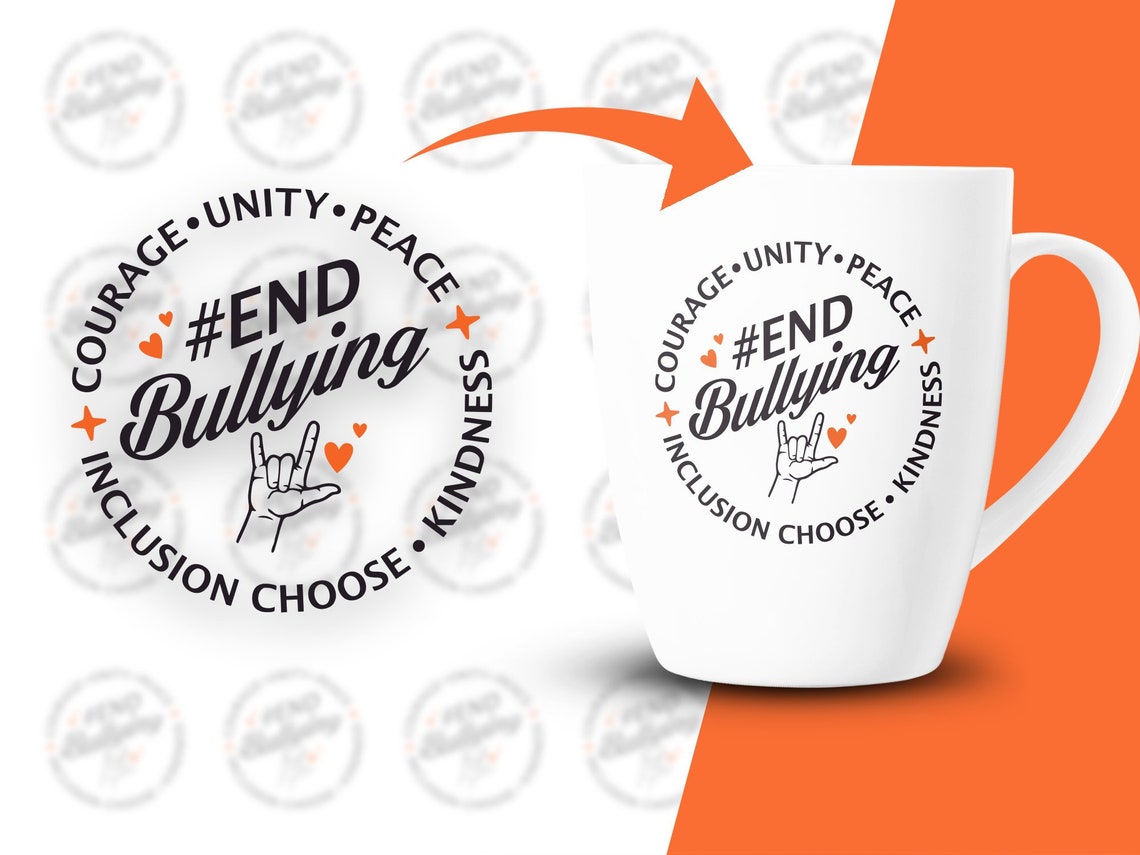 Unity Day Svg Png End Bullying Svg Anti Bully Hand Sign - Etsy
