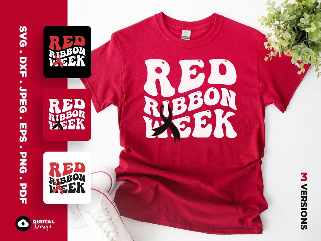 Red Ribbon Week Svg Png, Drug Free Svg, Red Ribbon Week Awareness Svg ...