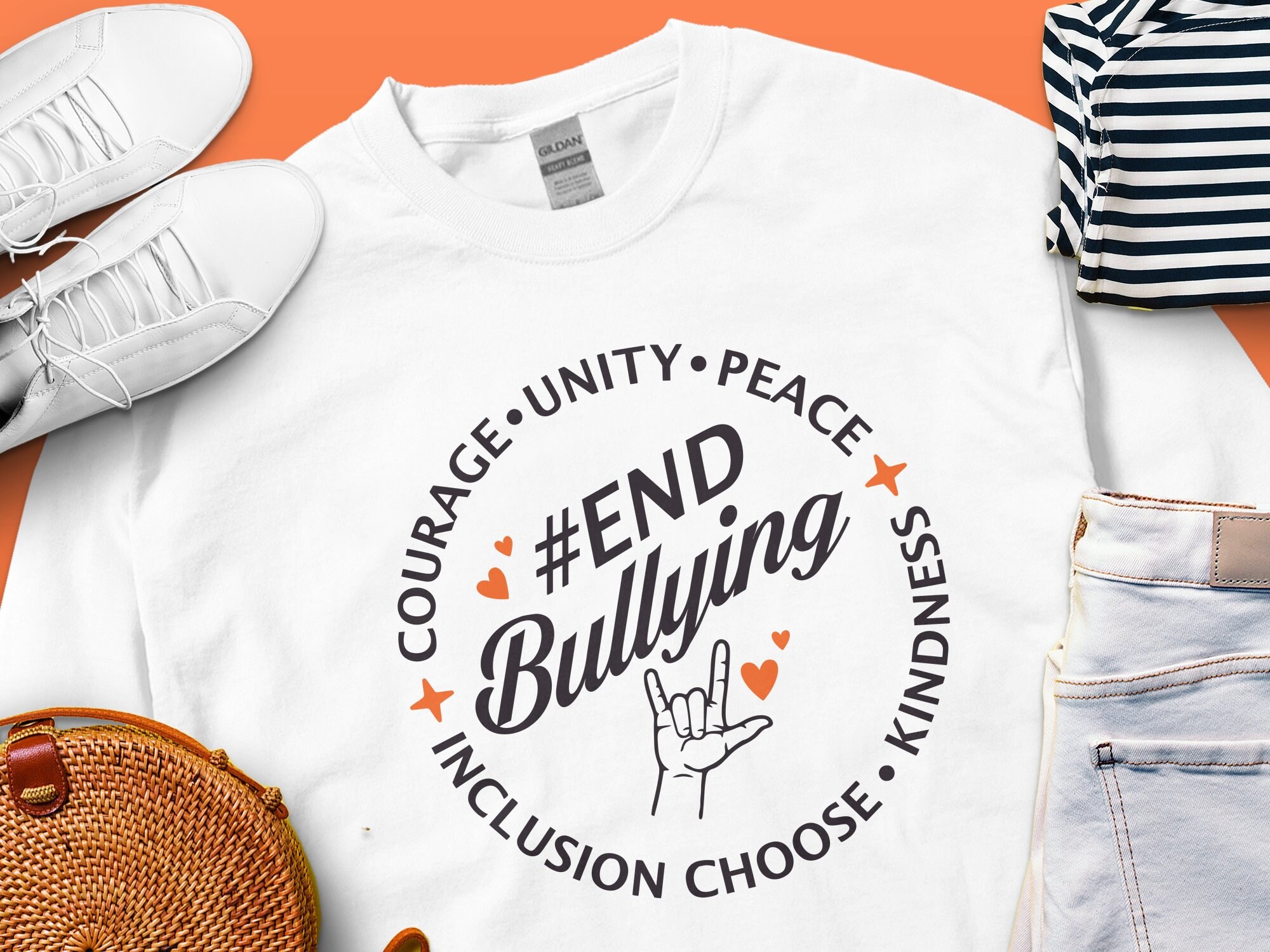 Unity Day Svg Png End Bullying Svg Anti Bully Hand Sign - Etsy