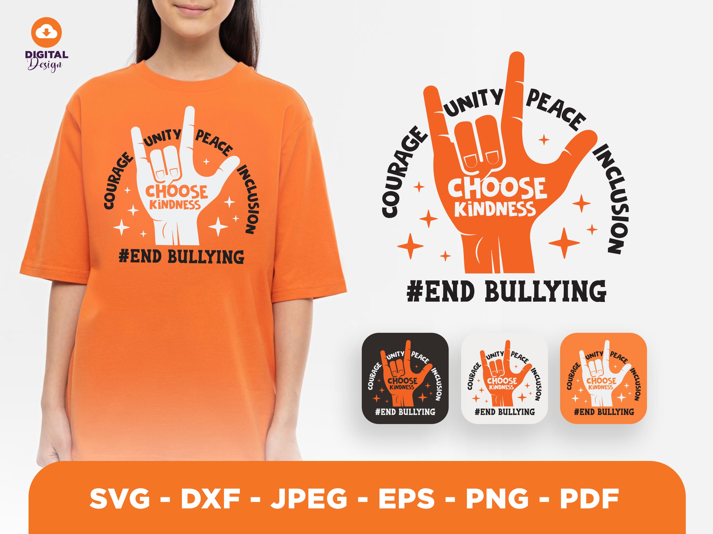 Unity Day Svg Png, End Bullying Svg,hand Sign Love Svg, Anti Bully ...