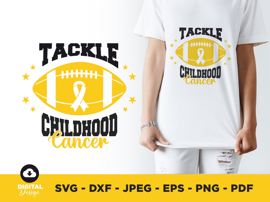 Football Tackle Childhood Cancer Awareness Svg Png (digital Download ...