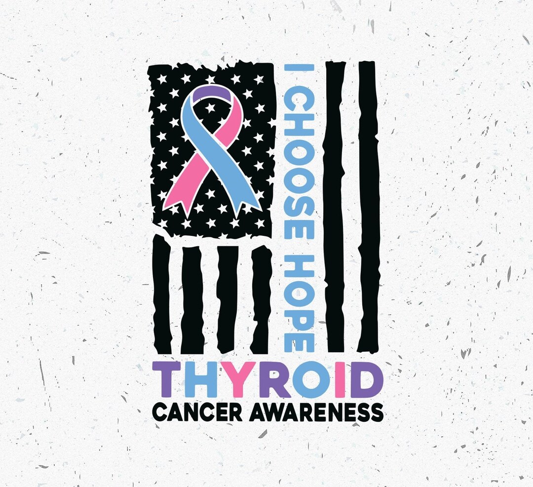 Thyroid Cancer Flag Svg Png, Thyroid Cancer Awareness Svg Cricut ...
