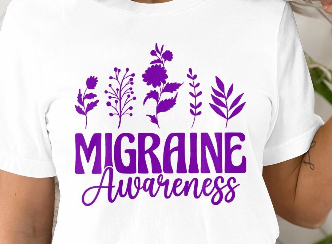 Migraine Awareness Svg, Migraine Svg Png, Purple Ribbon, Chronic ...