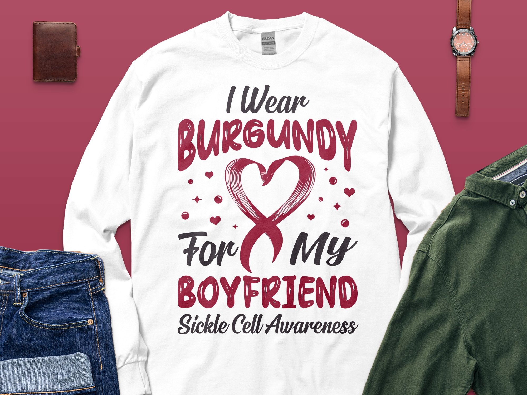 Sickle Cell Awareness Png Svg I Wear Burgundy for My - Etsy