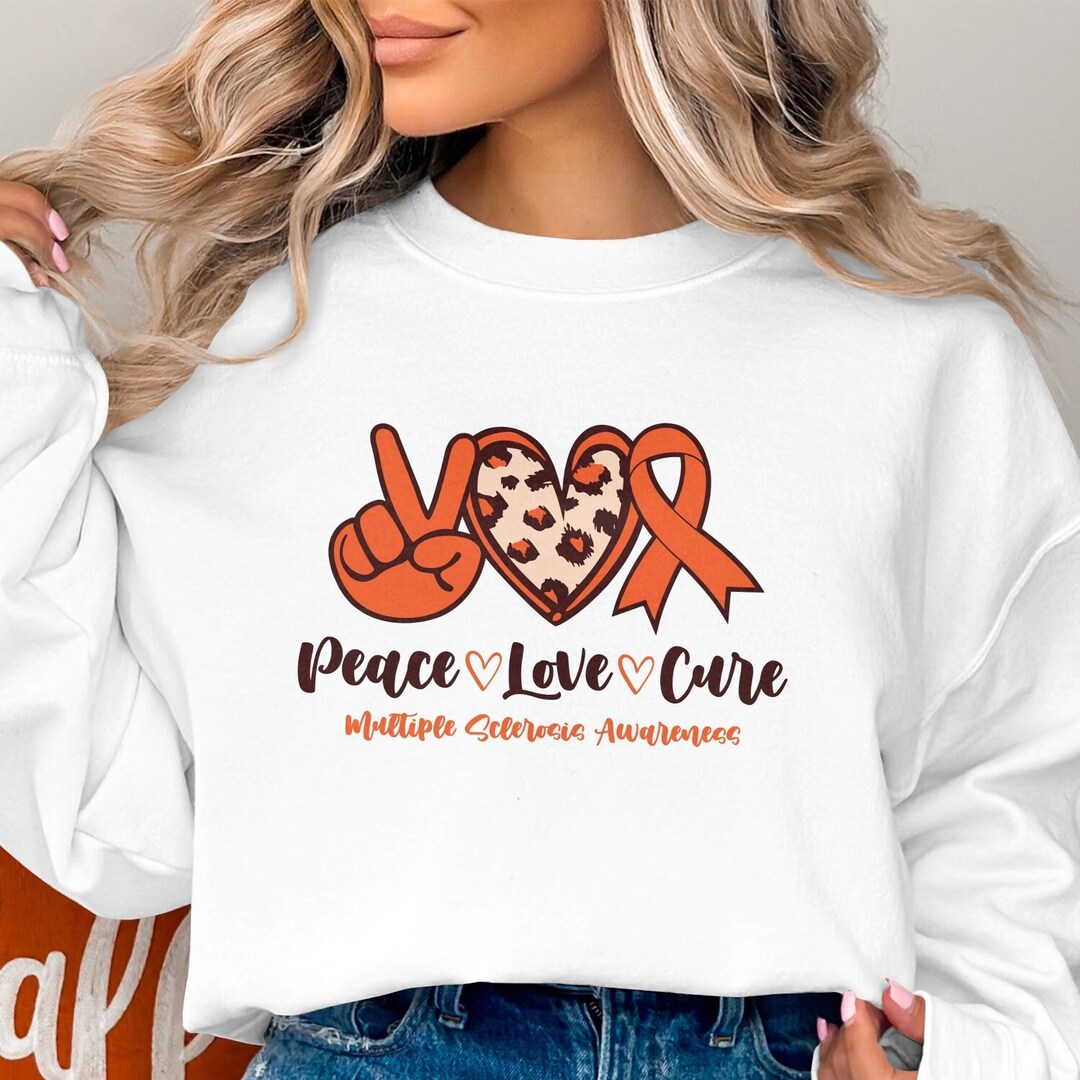 MS Svg Png Multiple Sclerosis Awareness Svg Cricut, Peace Love Cure MS ...