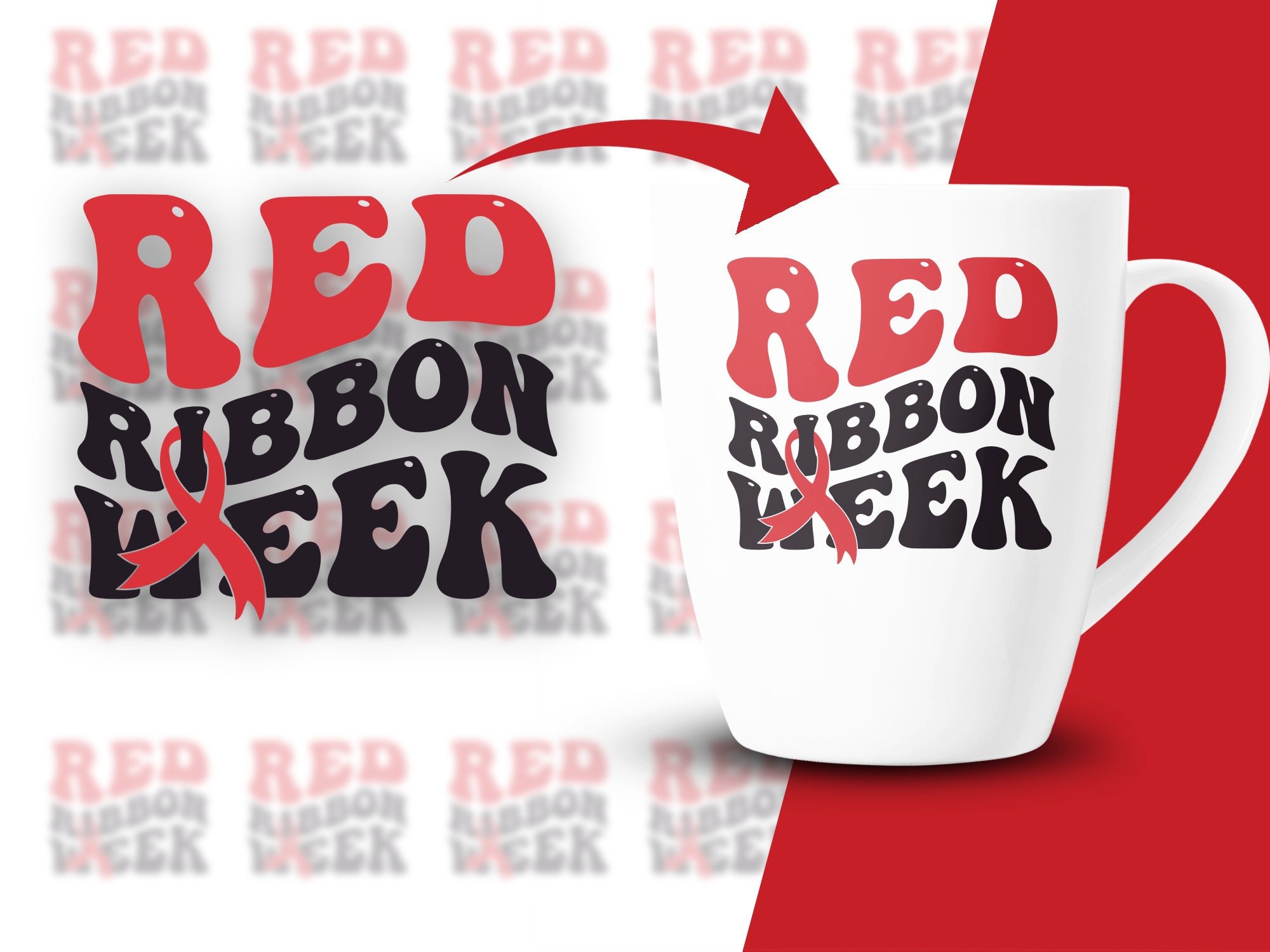 Red Ribbon Week Svg Png Drug Free Svg Red Ribbon Week - Etsy