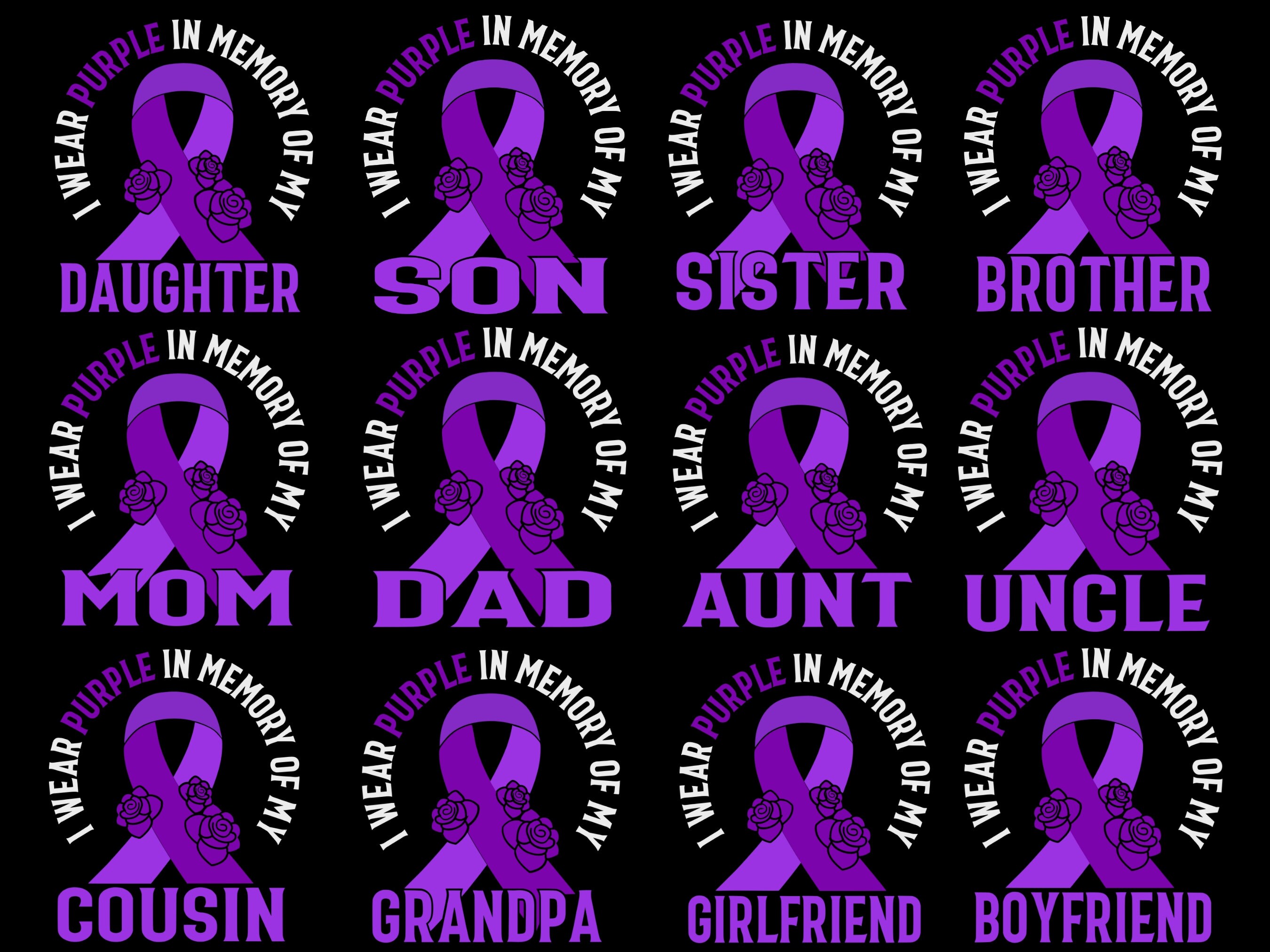 Overdose Awareness Purple Ribbon SVG PNG Bundle: Cricut, Sublimation ...