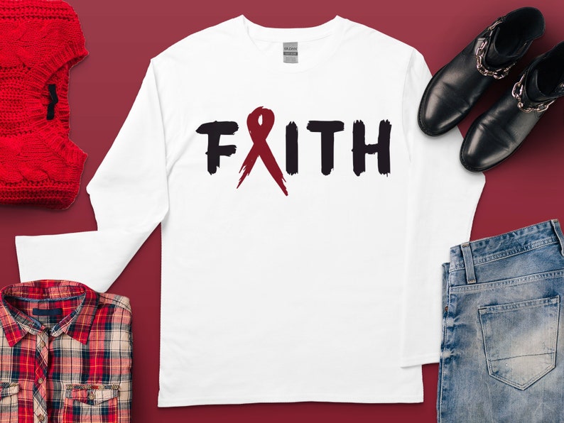 Faith Svg Png, Burgundy Ribbon Svg, Multiple Myeloma Cancer Svg, Sickle ...