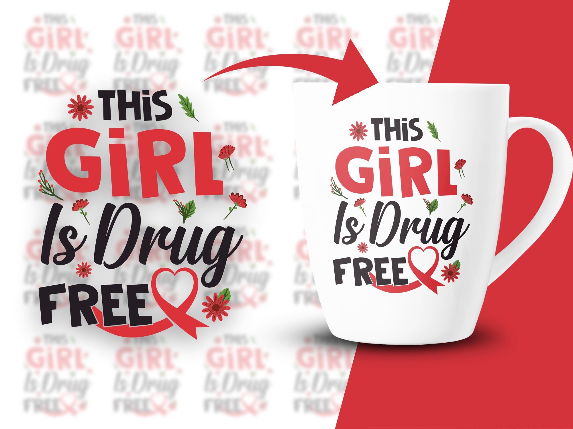 Red Ribbon Week Svg Png This Girl is Drug Free Svg Drug Free - Etsy