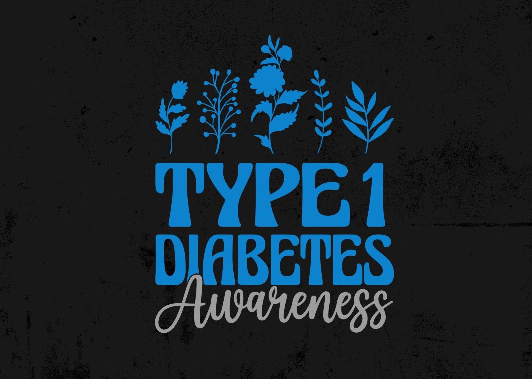Type 1 Diabetes Awareness SVG PNG: Blue Ribbon Design (digital Download ...