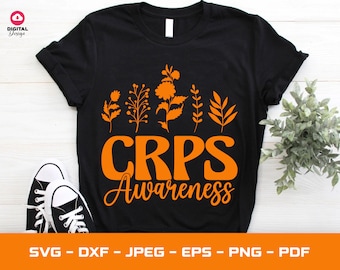 Messy Bun CRPS Warrior Svg, CRPS Awareness Svg Png, Orange Ribbon Svg ...