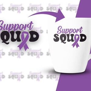 Purple Ribbon Support Squad Svg Png: Awareness Design (digital Download ...