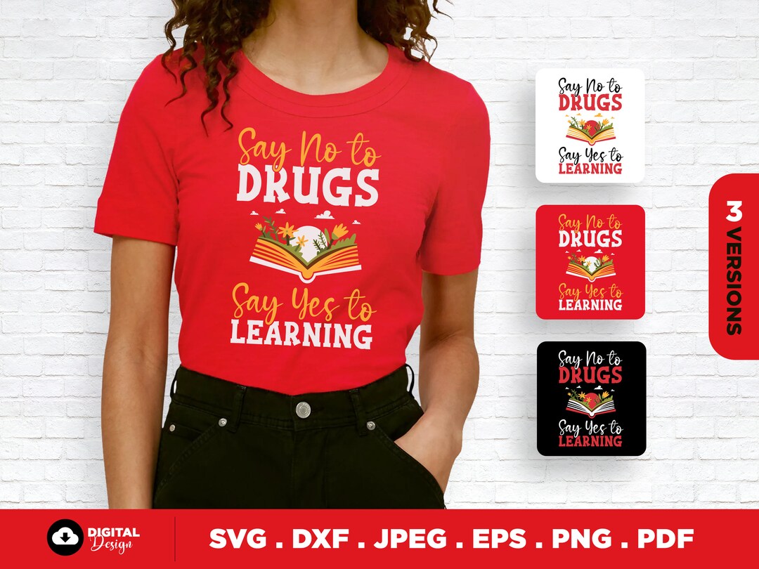 Red Ribbon Week Svg Png, Say No to Drugs Say Yes to Learning Svg, Drug ...