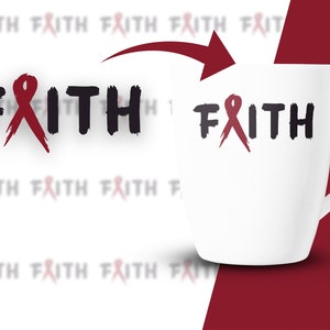 Faith Svg Png, Burgundy Ribbon Svg, Multiple Myeloma Cancer Svg, Sickle ...