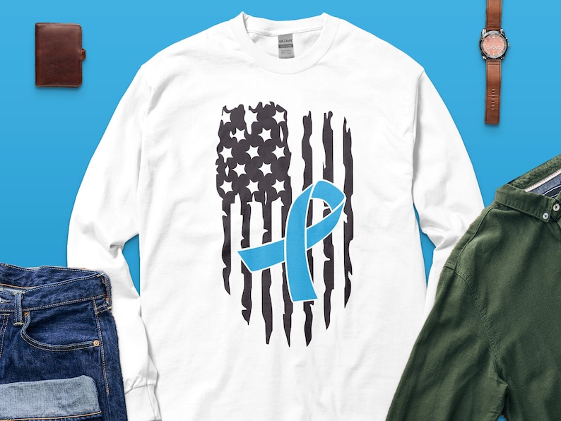 Ribbon Flag Svg Png Blue Ribbon Svg Colon Cancer Svg Als - Etsy