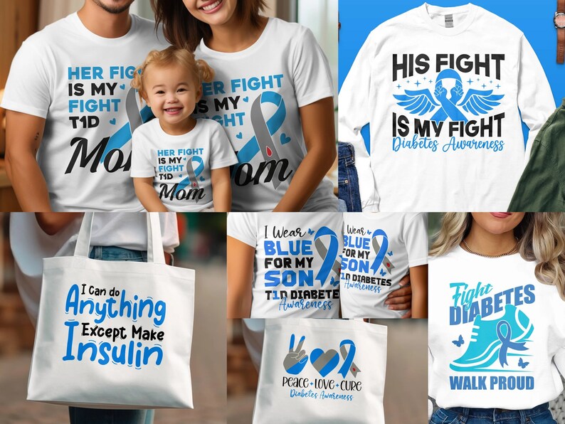 Diabetes Awareness SVG PNG Bundle: T1D Designs (digital Download) - Etsy