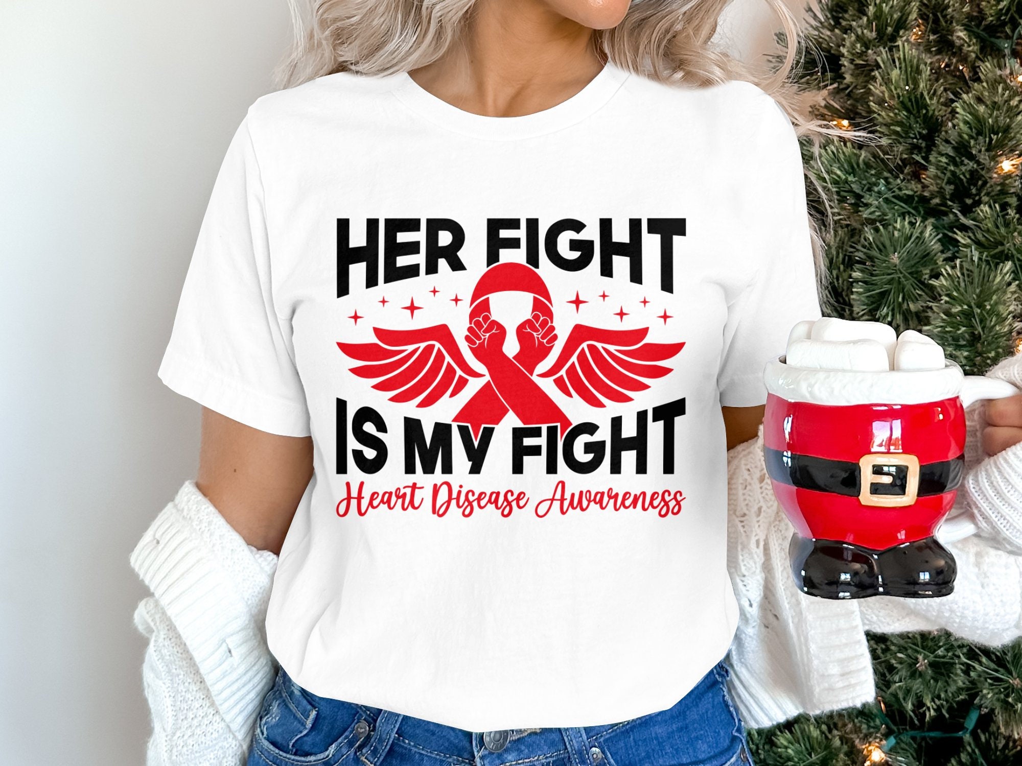 Heart Disease Awareness Png Svg, Her Fight is My Fight Heart Disease ...