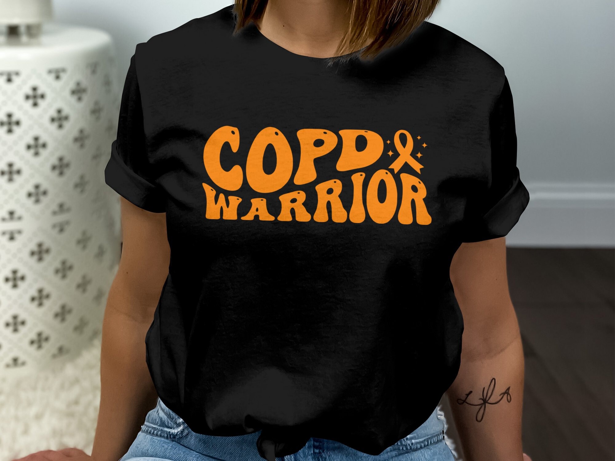 COPD Warrior Svg Png, COPD Awareness Svg Png, Orange Ribbon Chronic ...