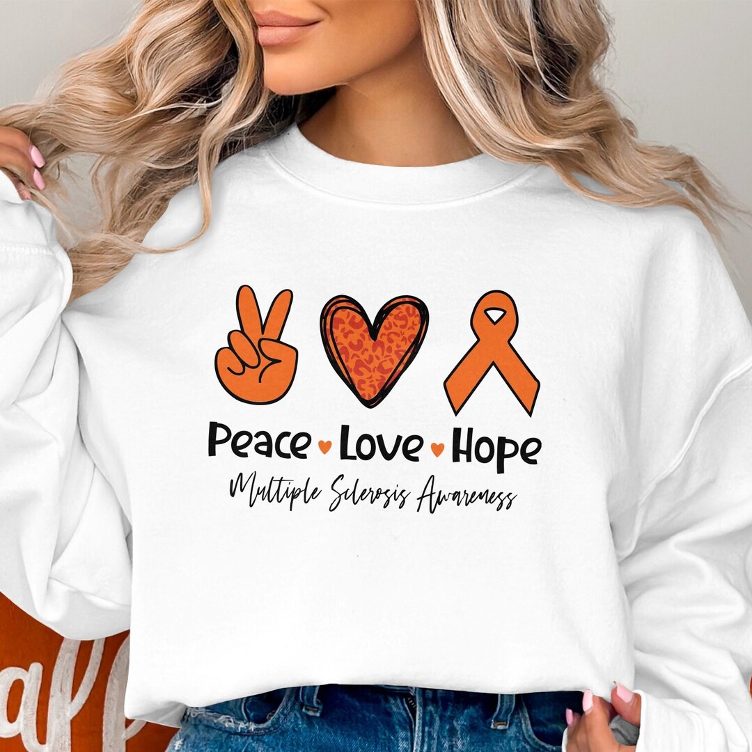 MS Svg Png Multiple Sclerosis Awareness Svg Cricut, Peace Love Hope Png ...