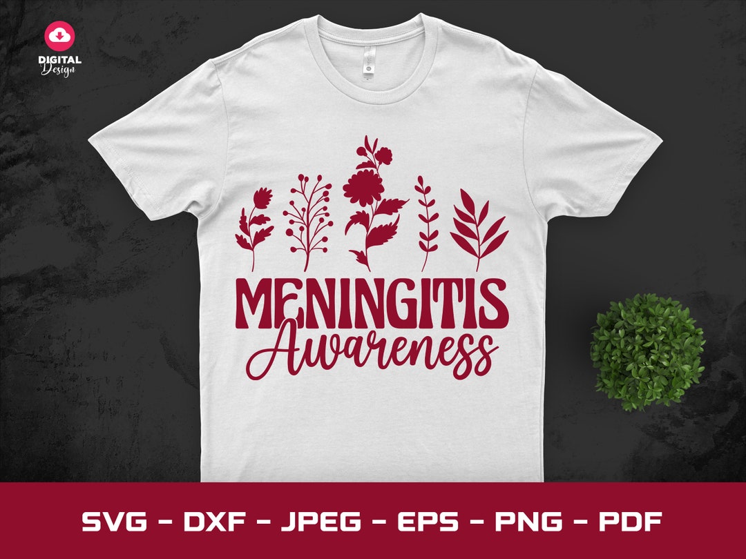 Meningitis Awareness Svg, Meningitis Svg Png, Burgundy Ribbon Svg ...