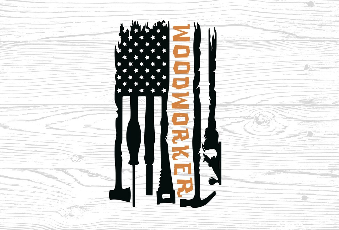 American Flag Woodworker SVG PNG: Carpenter Lumberjack Design (digital ...