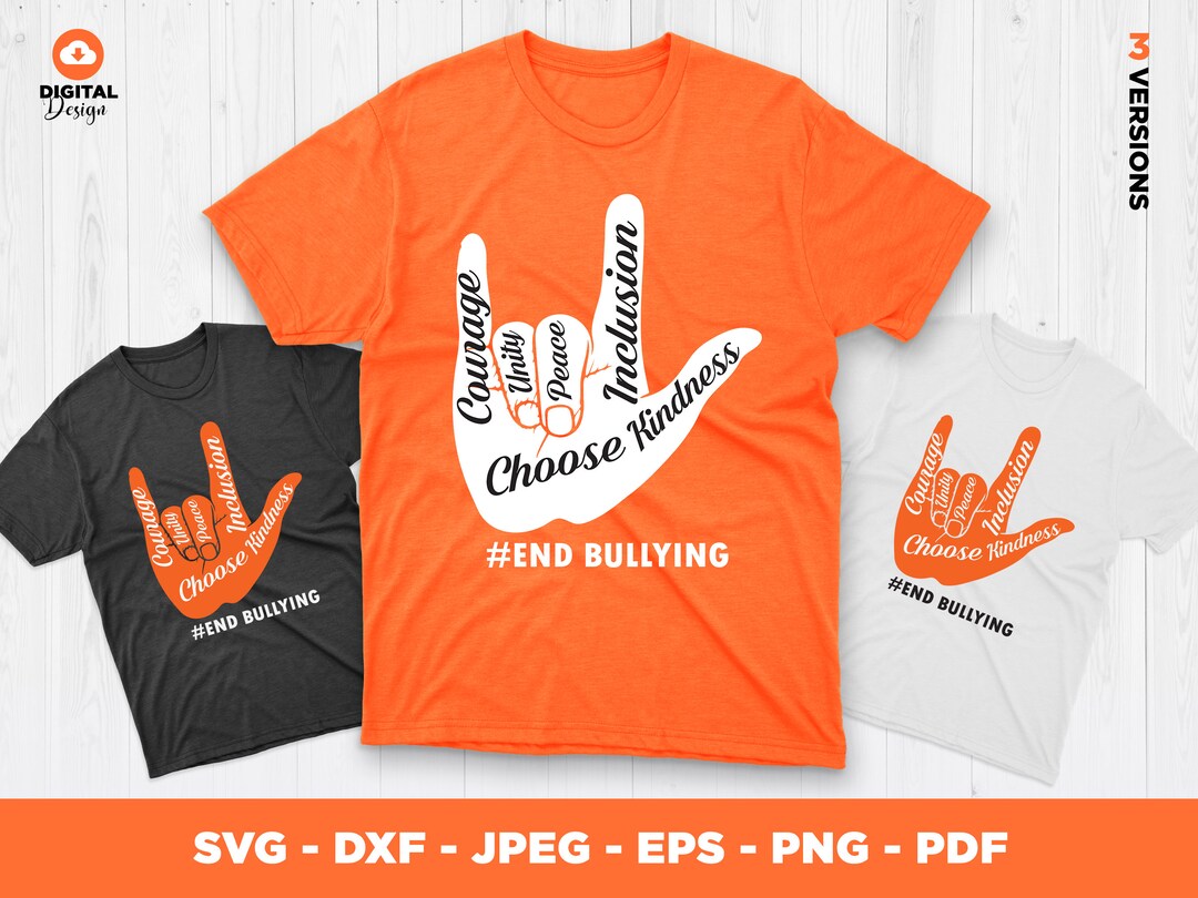 Unity Day Svg Png, End Bullying Svg, Anti Bully Svg, Anti Bullying ...