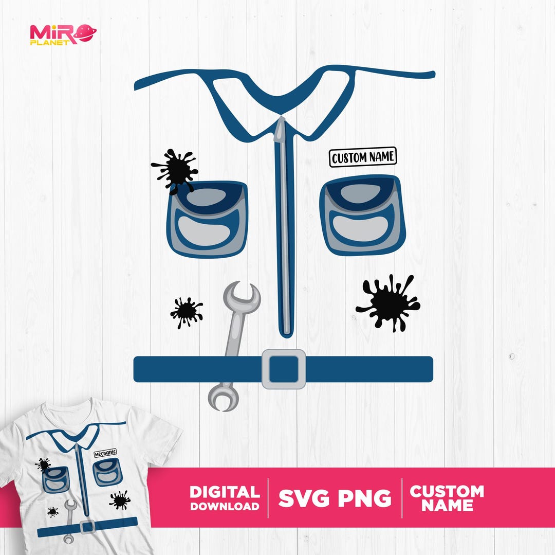 Personalized Mechanic Costume Svg Png, Handyman Workshop Birthday Kids ...