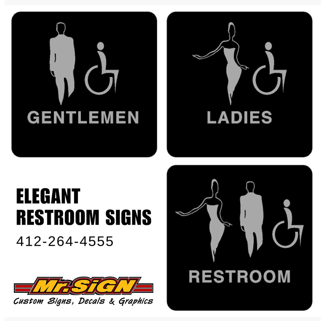 Elegant Restroom Signs - Etsy