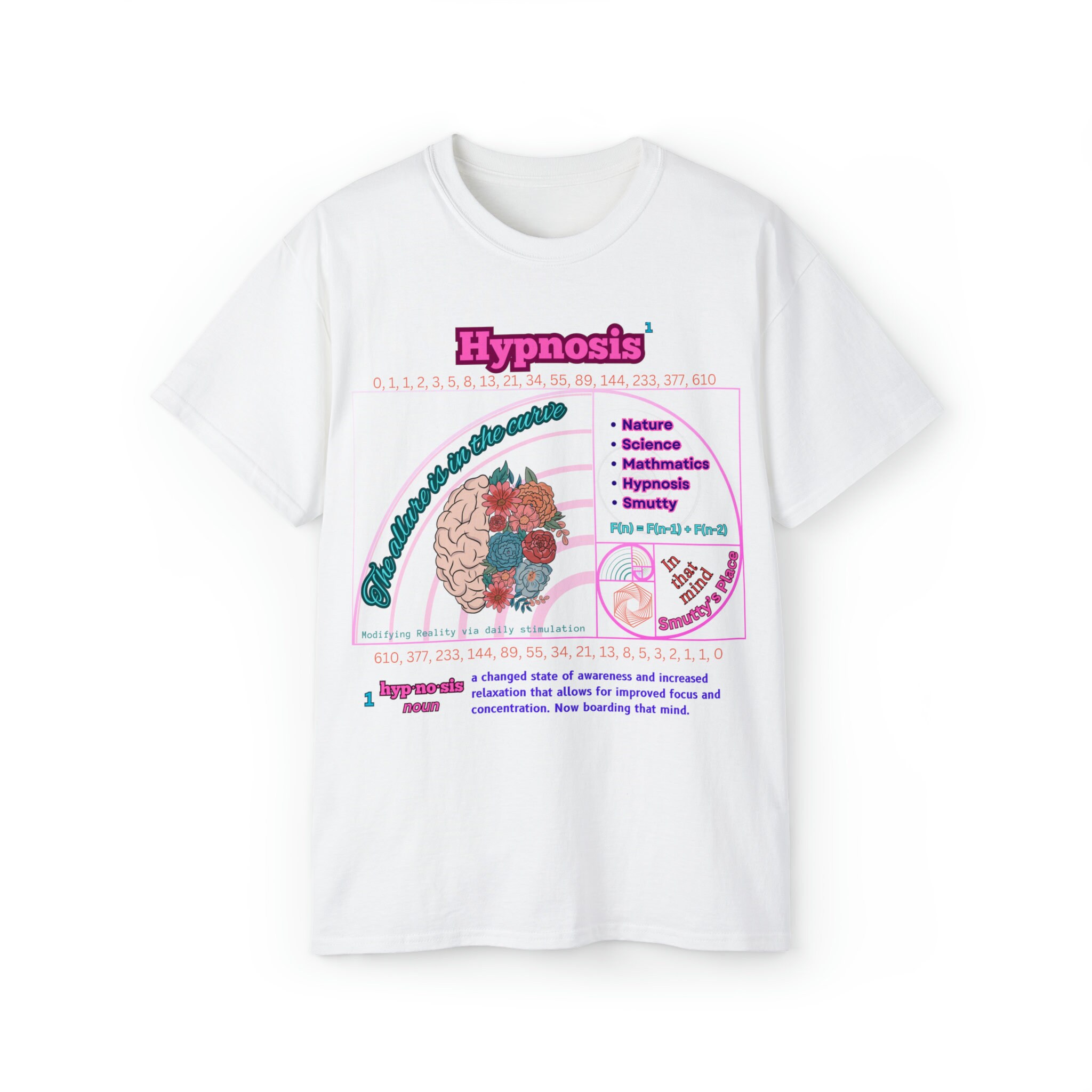 Fibonacci Spiral Shirt, Hypnosis T-shirt, Golden Ratio, Science , Nerdy ...