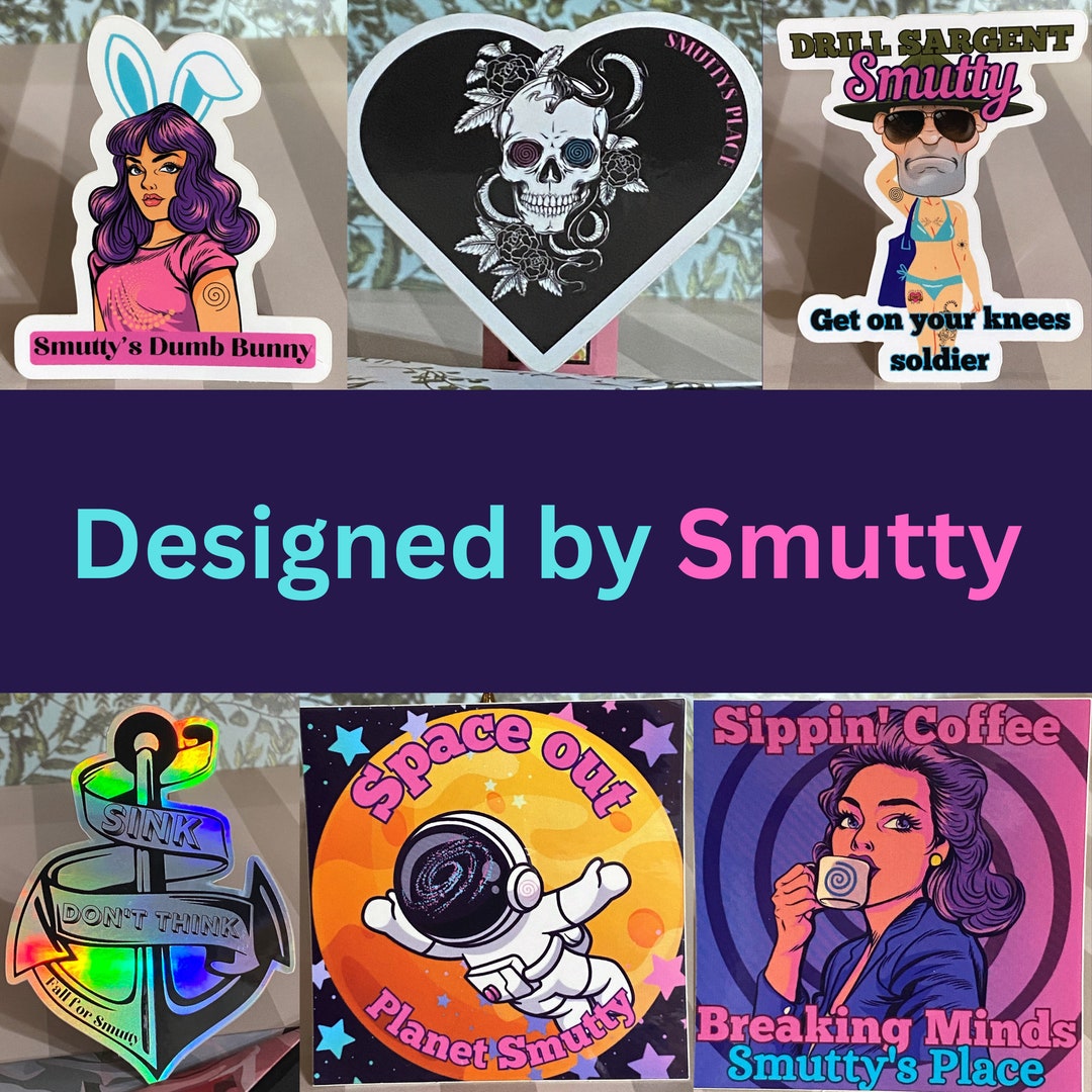 6 Hypnosis Stickers Smutty. Die Cut Stickers, Vinyl, Glossy, Dumb Bunny ...