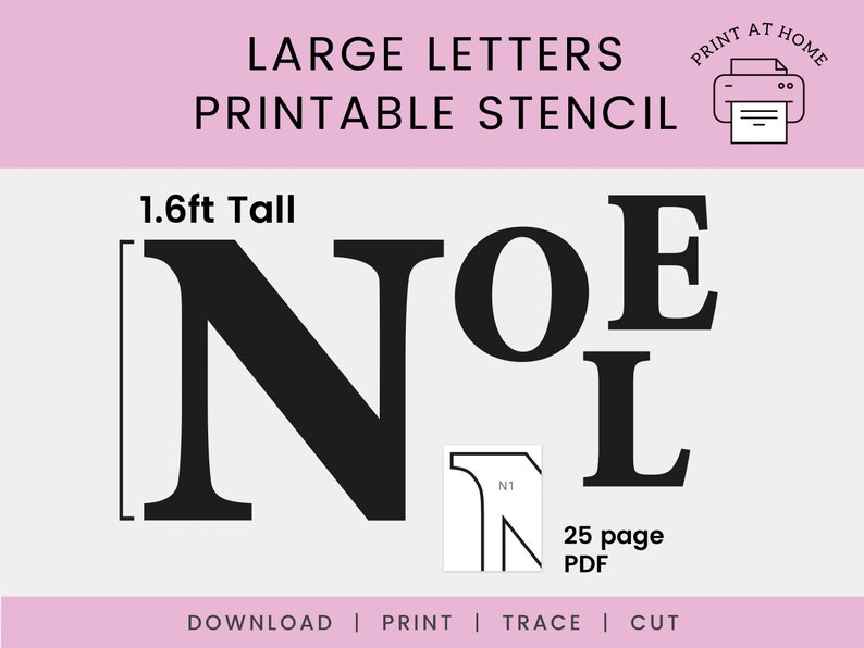 Christmas Stencil Printable | NOEL Christmas Silhouette Decor Templates ...