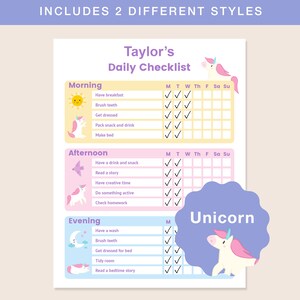 Kids Daily Checklist, Editable Chores, Checklist for Kids, Daily ...