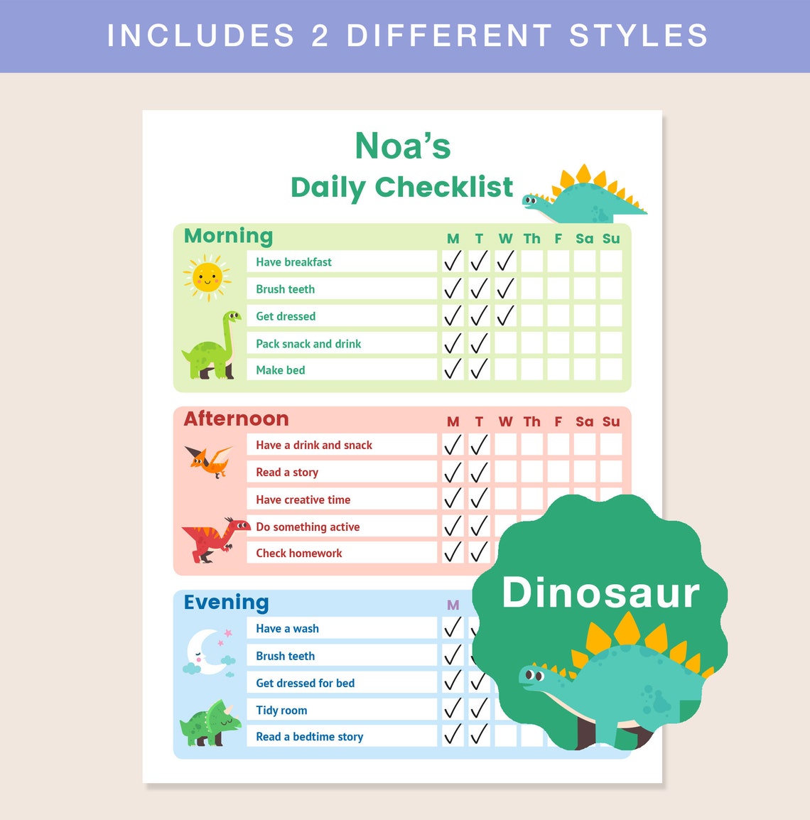 Kids Daily Checklist, Editable Chores, Checklist for Kids, Daily ...