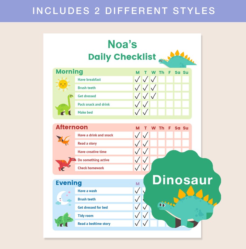 Kids Daily Checklist, Editable Chores, Checklist for Kids, Daily ...