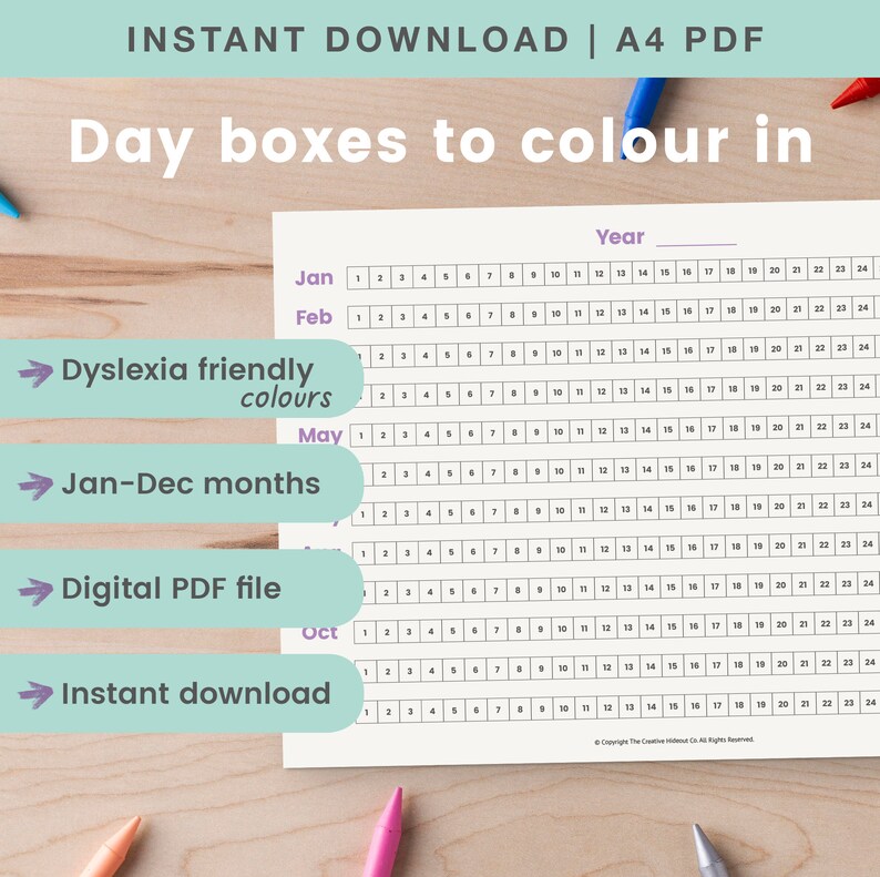 KIDS Yearly Printable Planner | Jan to Dec | Use Year After Year ...