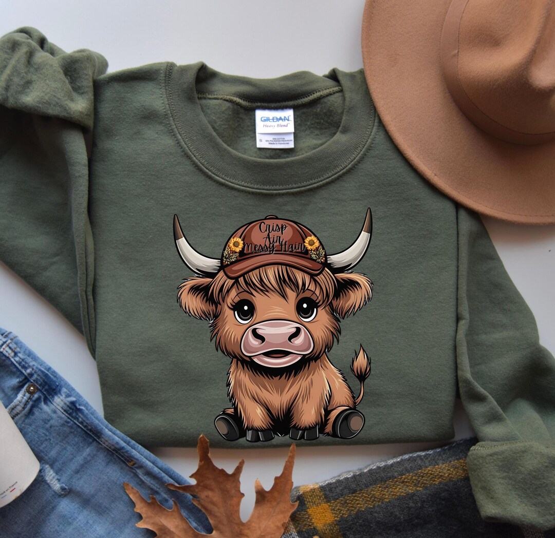 Highland Cow Sweatshirt, Highland Cow Crewneck, Highlands Cows, Western ...
